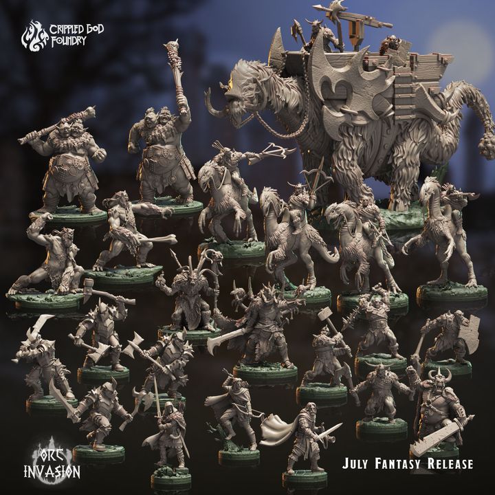 3D Printable Orc Invasion ~ July '24 Fantasy Bundle by Crippled God Foundry